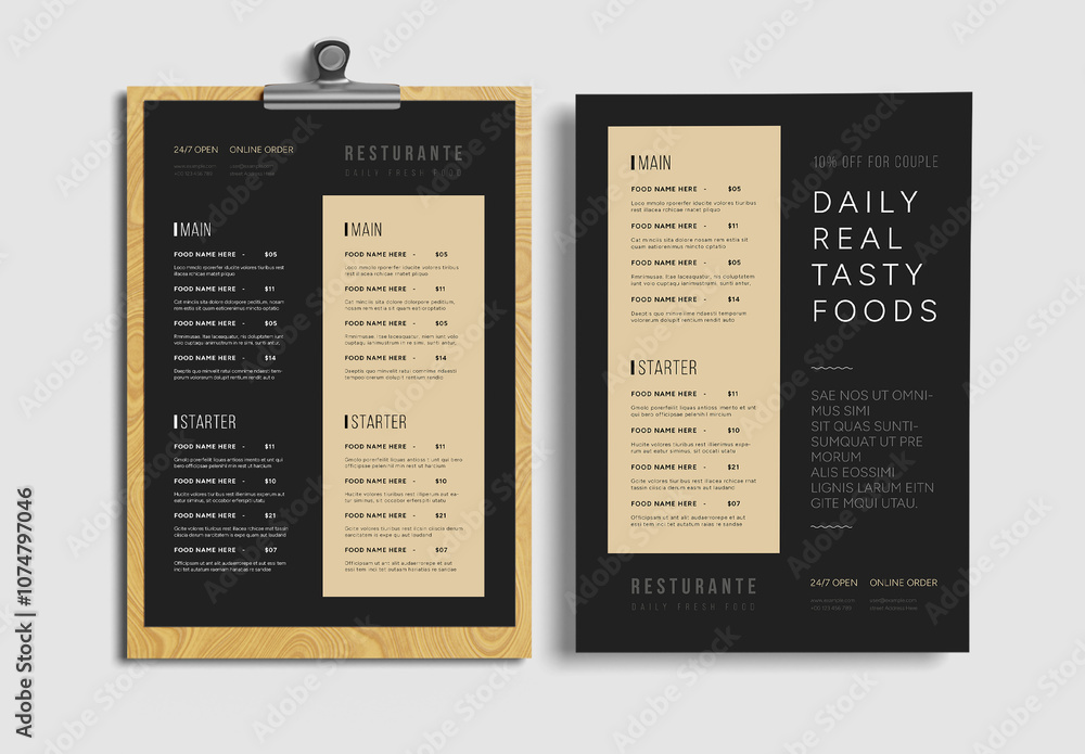 Restaurant Food Menu Template Stock Template | Adobe Stock
