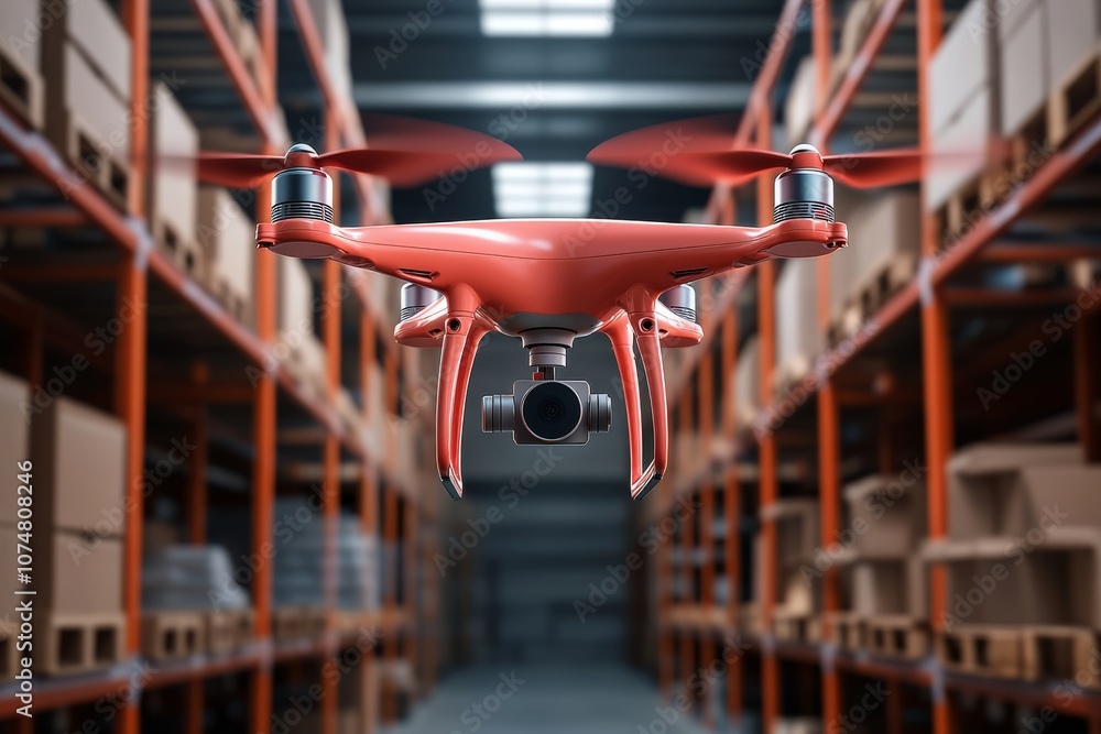 Automated Warehouse Design, an intricate layout featuring shelves ...