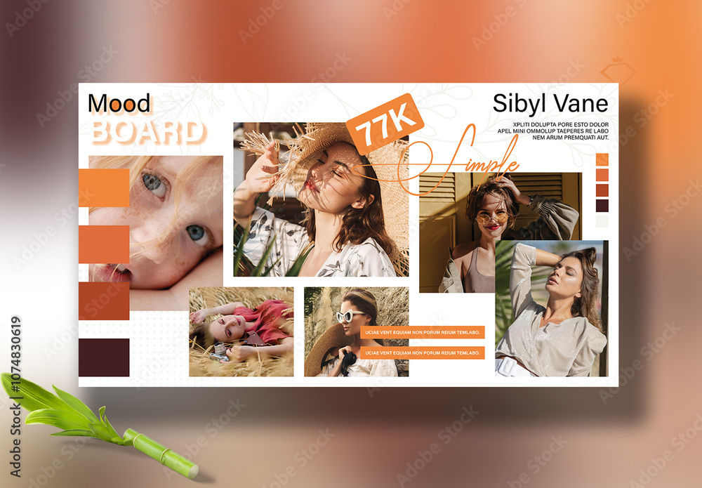 Simple Mood Board Layout Stock Template | Adobe Stock