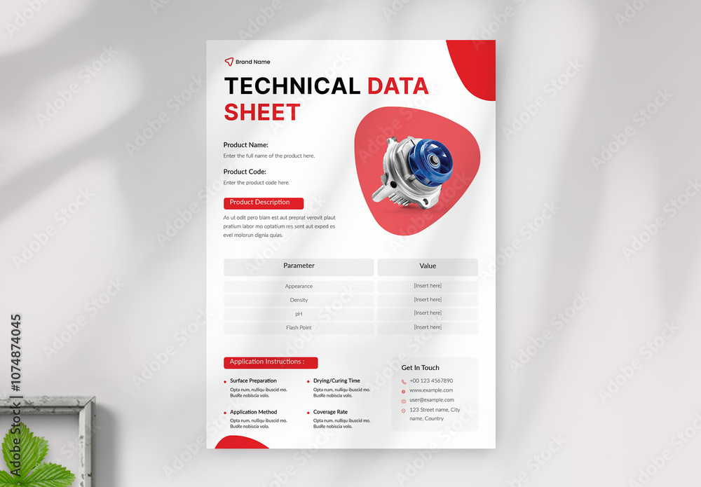 Product Data Sheet Template Layout Stock Template | Adobe Stock