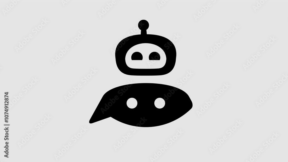 Chatbot response graphic animation. Alpha channel. Transparent ...