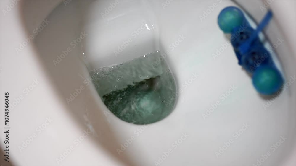 A stream of urine pours into the toilet. Man in the toilet. Men's ...