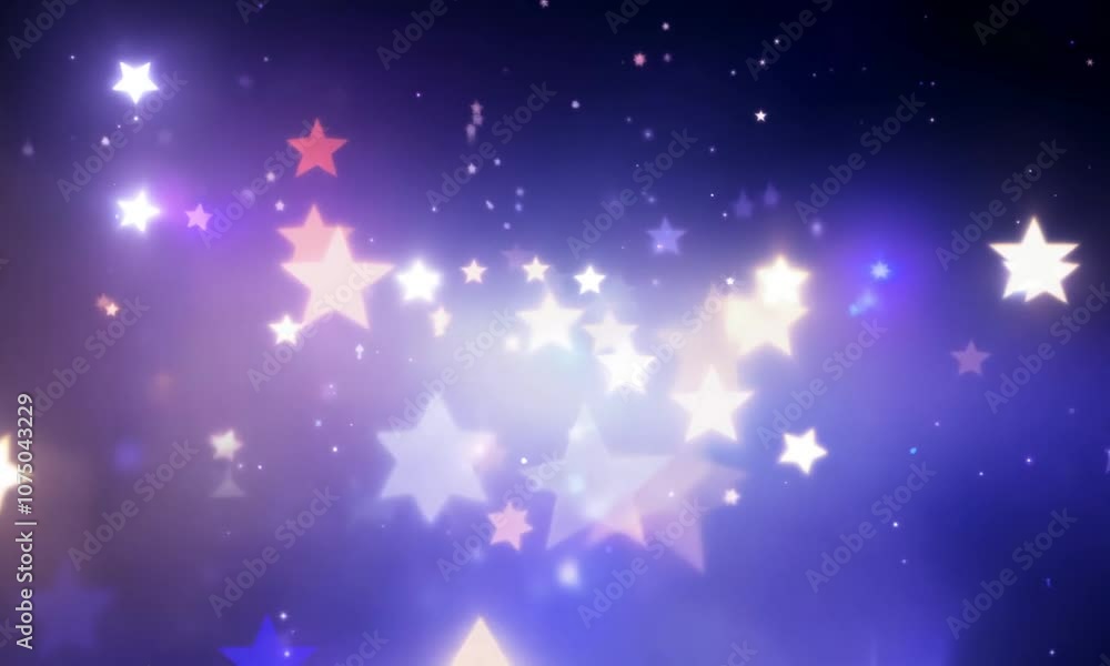 Abstract starry night sky background with glowing stars in vibrant blue ...