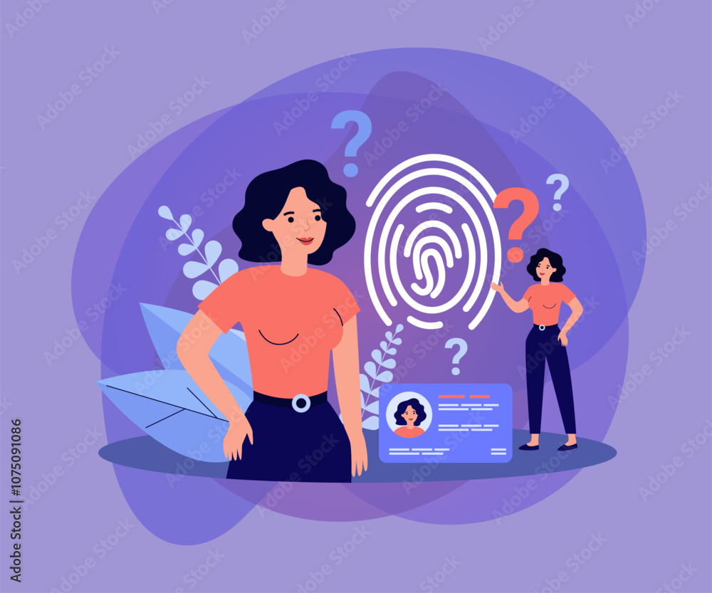 Personal ID and biometric access control. Person using identity office ...