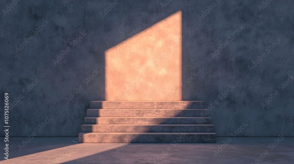 Shadow of Serpent on Pyramid Steps 3D Illustrated Ancient Mayan ...