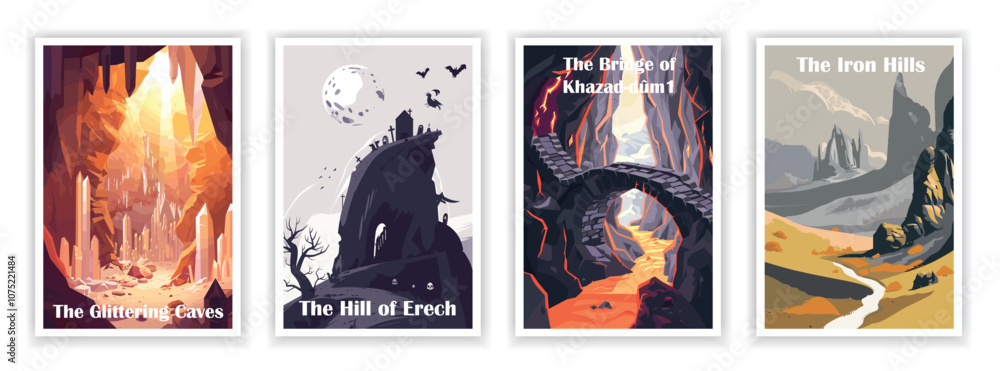 Colorful Middle Earth Poster of The Bridge of Khazad-dûm, The ...