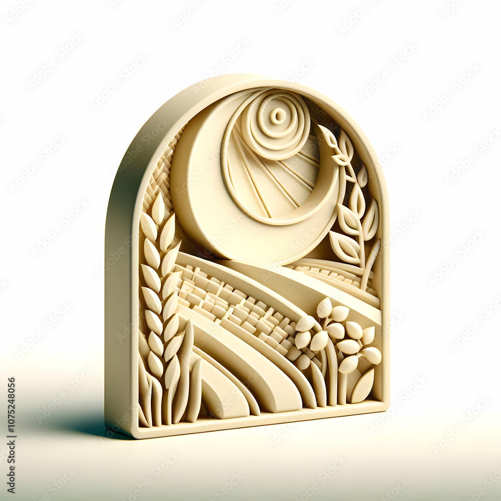 3D Plain Pongal Rice Fields Icon Serene Abundance Harvest Festival ...