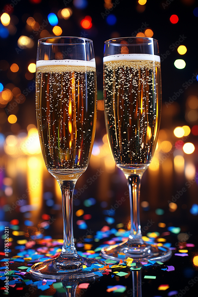 verre champagne, bouteille, bulles, trinquer, nouvel an, bonne année ...