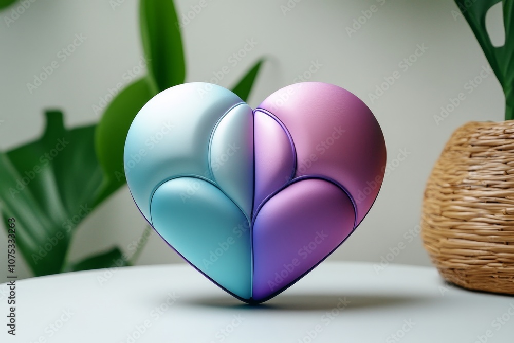Simple, stylized heart with soft gradients, creating a clean, modern ...