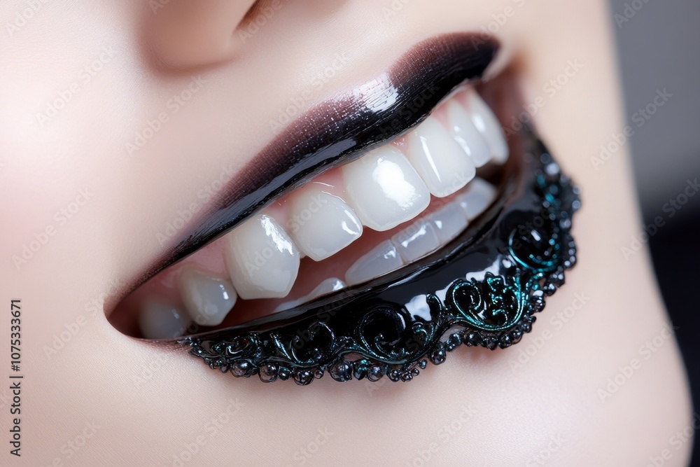 Victorian-inspired dark and eerie smile, with subtle happiness hinted ...