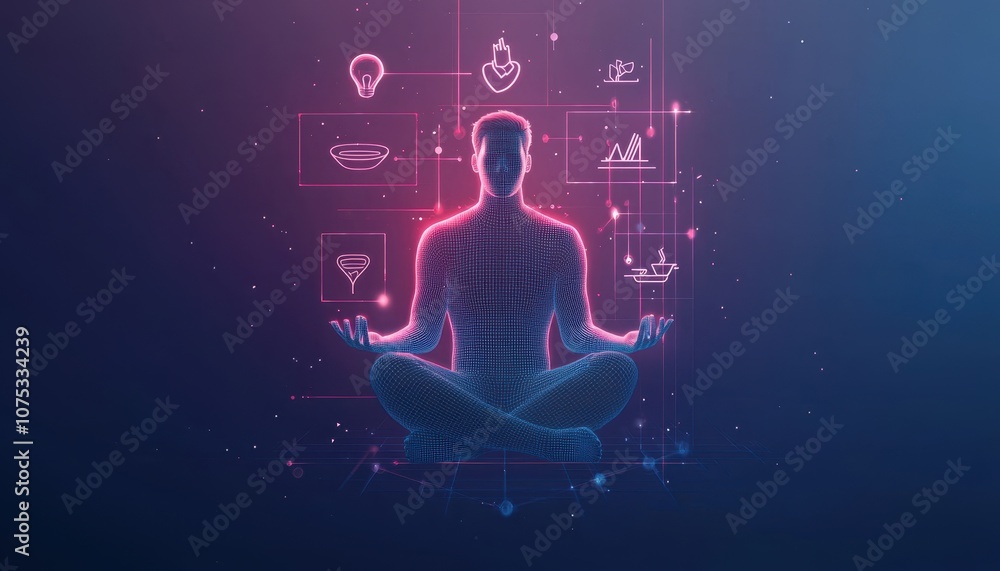 Explore the innovative features of a futuristic wellness app interface ...