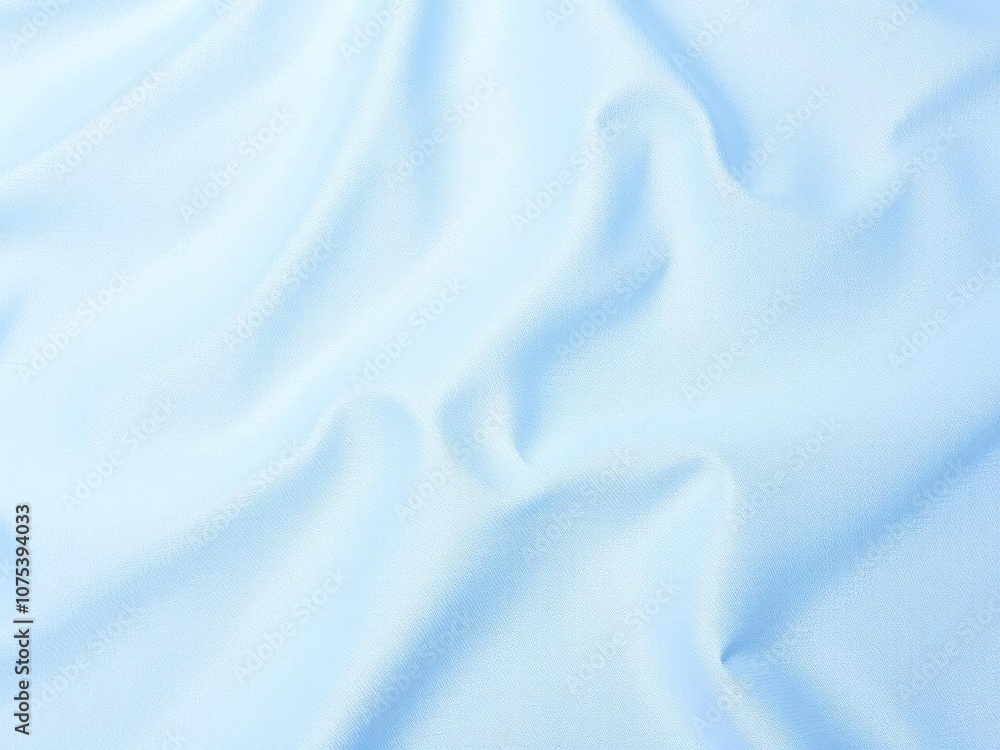 Delicate light blue silk damask fabric showcases a beautiful moire ...