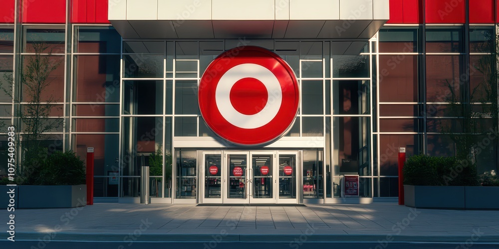 Target storefront entrance featuring the iconic bullseye logo ...
