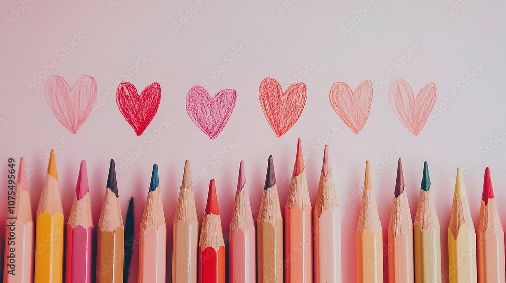 Vibrant Collection of Colored Pencils Lined Up Neatly on White ...