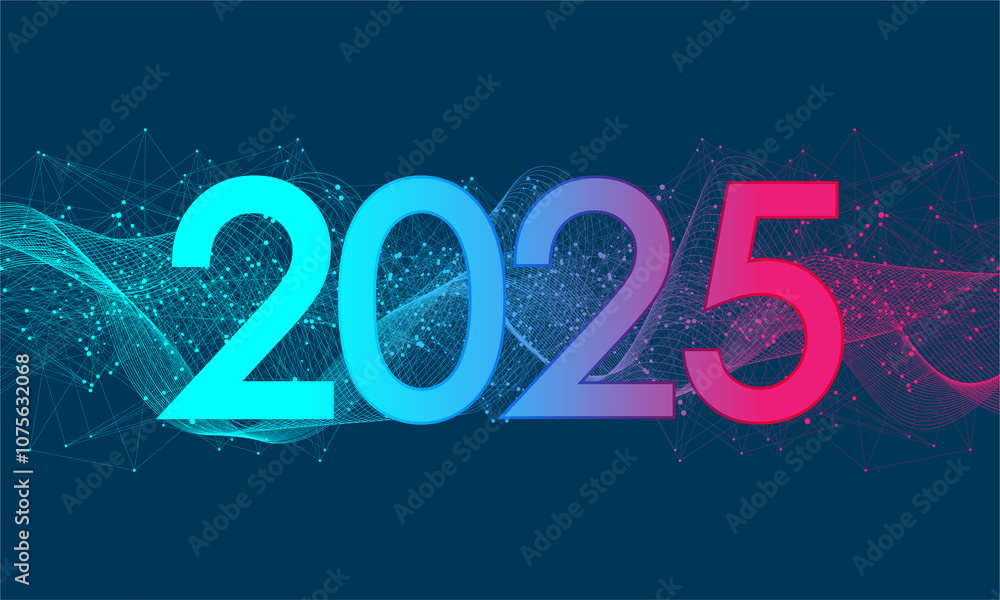 Digital technology abstract poster template 2025 with circuit board ...