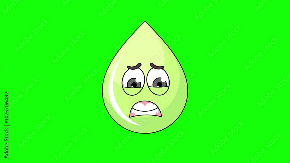 melon juice drop cartoon with a face screaming in fear, emoji emoticon ...