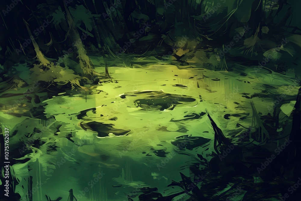 Swampland Mysterious Swamp Forest Landscape Tabletop RPG Map, Fantasy ...