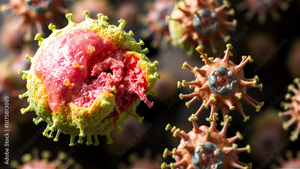Photo & Art Print Macrophage devouring a cancer cell, immune cells ...