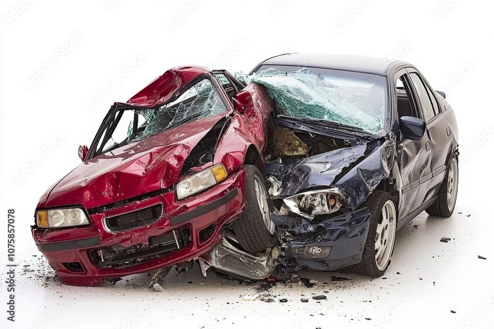a race of cars that hit each other. old broken cars in crashes during a ...