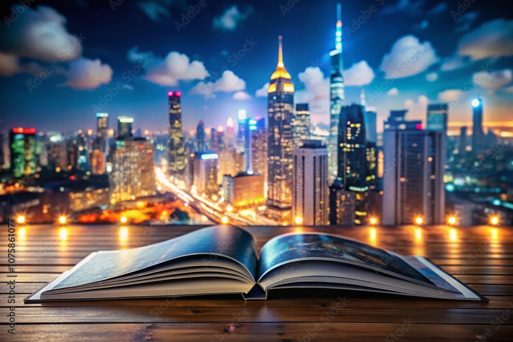 Captivating Night Photography Magazine Mockup Featuring an Urban ...