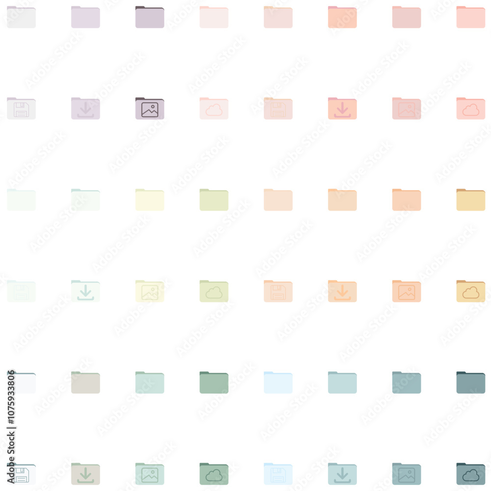 Pastel coloured folder icon sheet Stock Vector | Adobe Stock