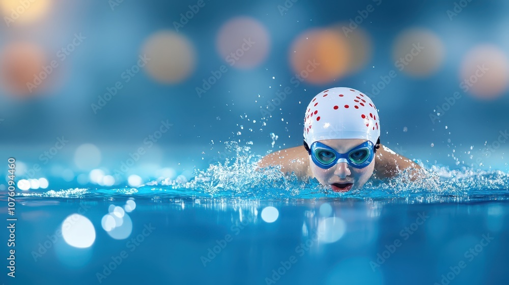 Swimmer in motion, captivating display of freestyle swimming technique ...