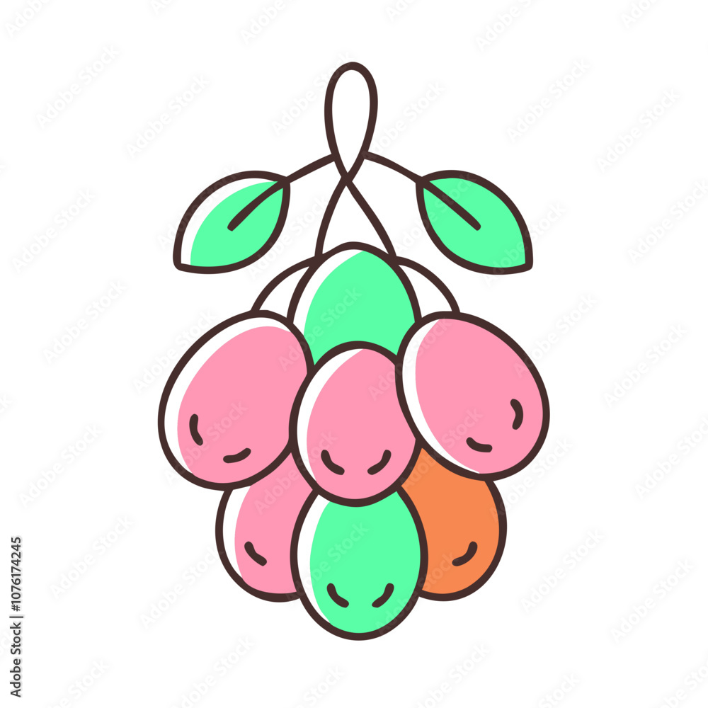 yumberry icon, fruits vector icon - simple vector illustration of a ...