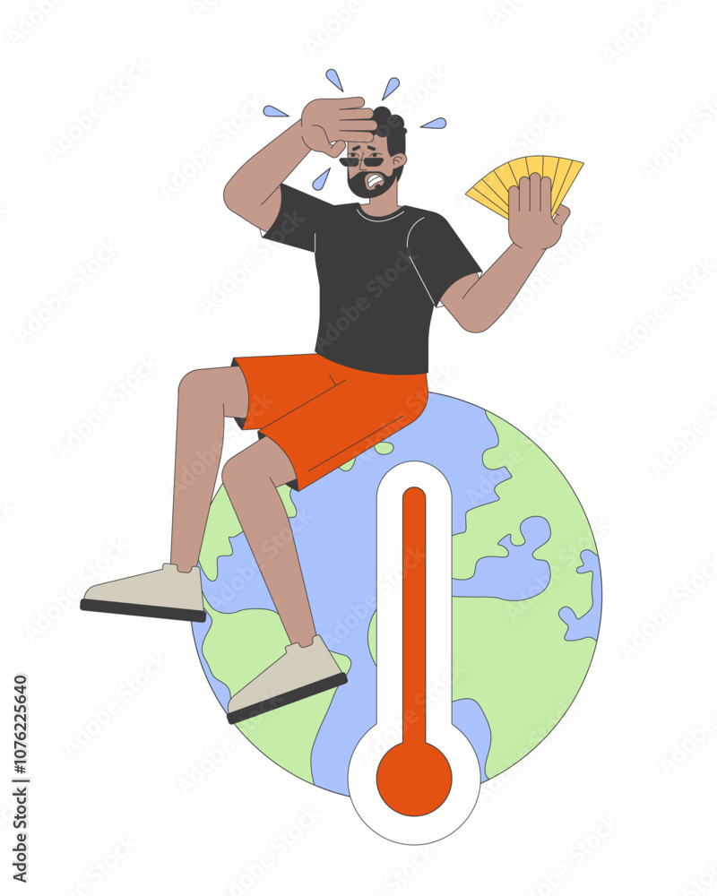Global warming crisis 2D illustration concept. Environmental damage ...