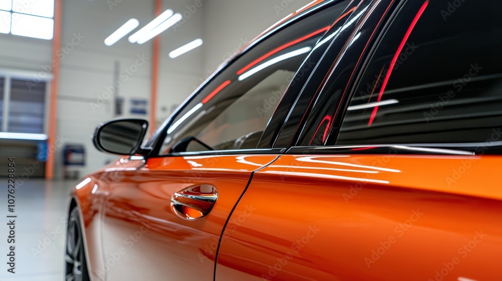 Side view of car window tint, ceramic film provides heat rejection and ...