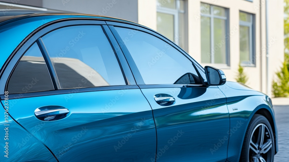 Side view of car window tint, ceramic film provides heat rejection and ...