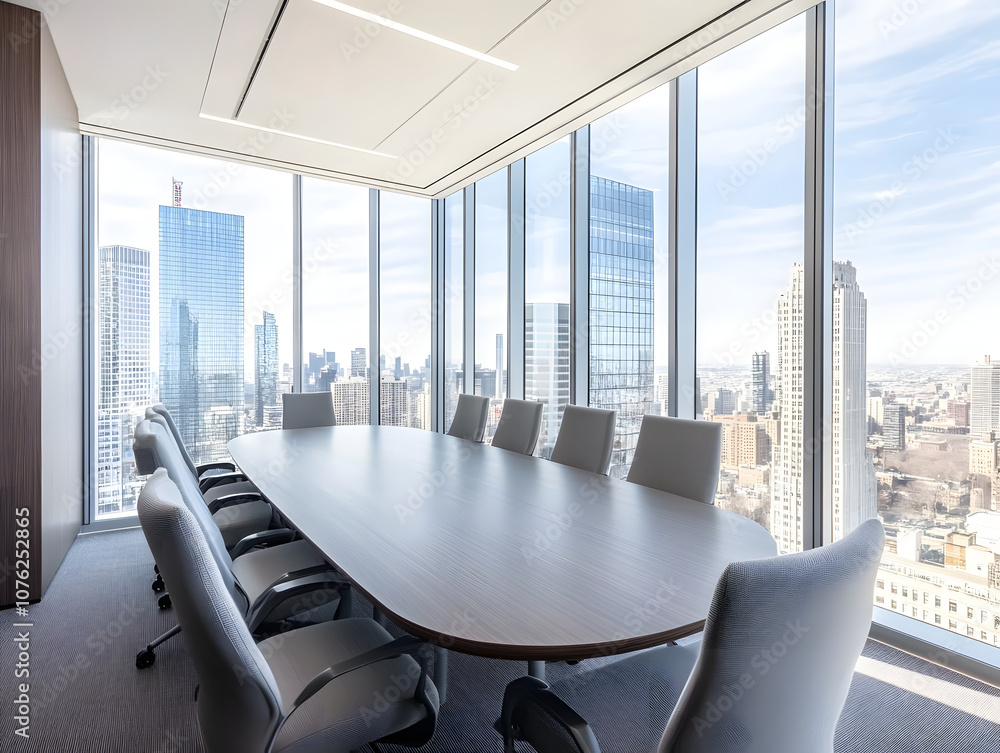 modern conference room featuring large oval table and sleek design ...