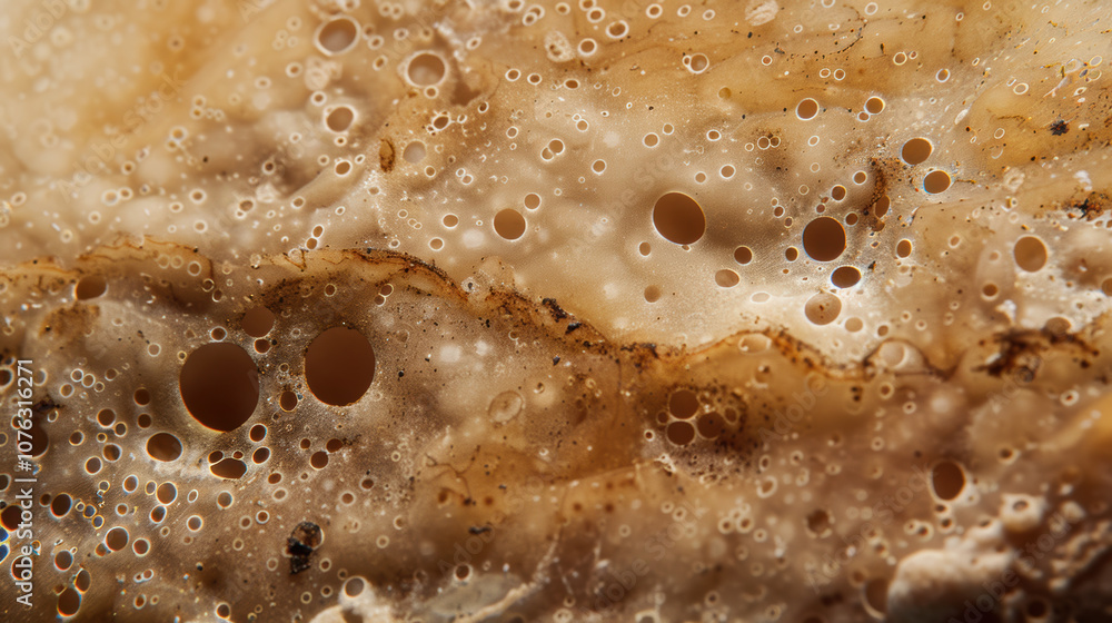 Close-up of magnified fungal infection on human skin showing visible ...