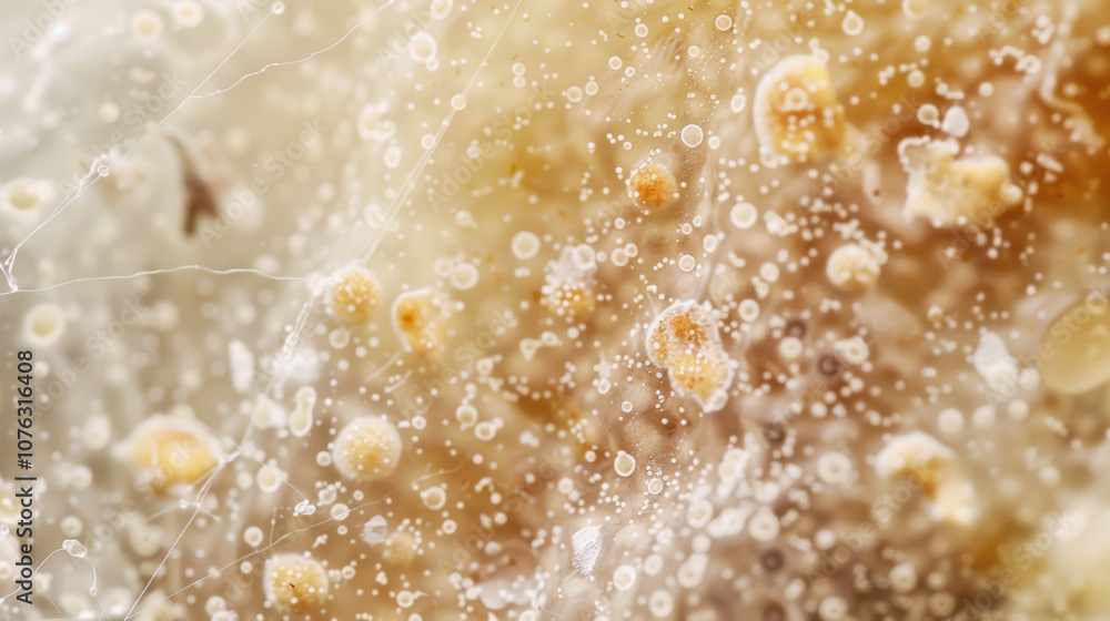 Close-up of magnified fungal infection on human skin showing visible ...