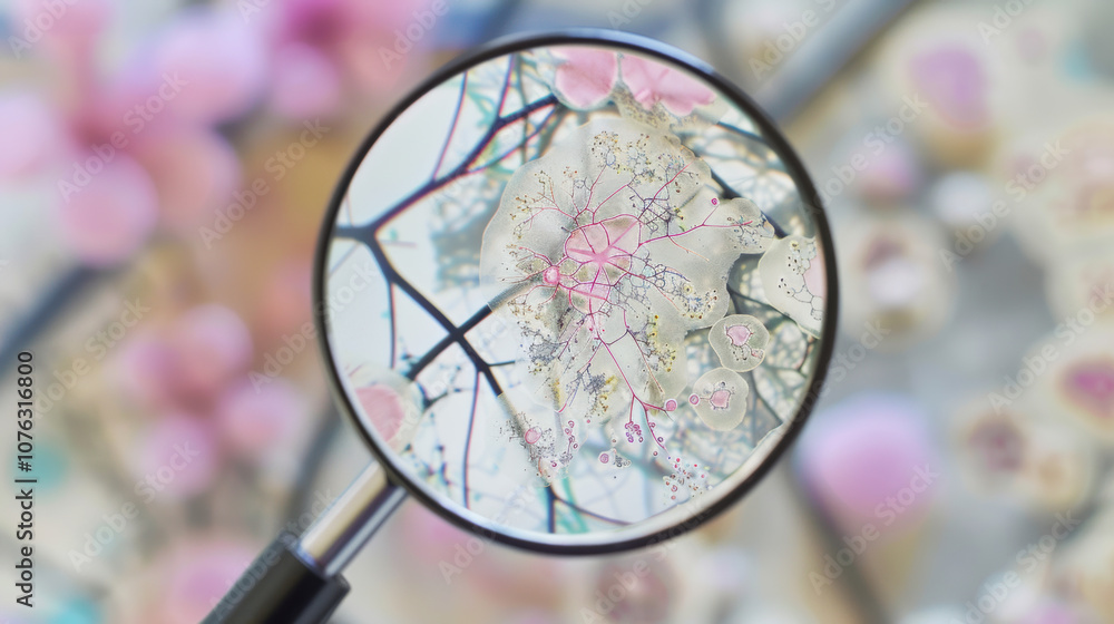 Close-up of magnified fungal infection on human skin showing visible ...