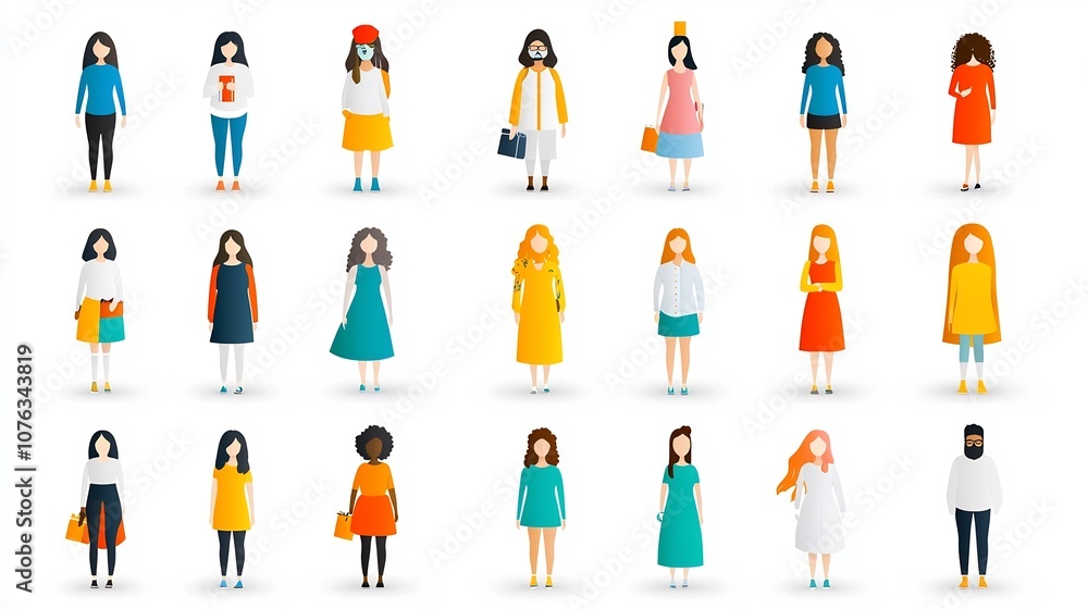 Diverse and Inclusive Icon Avatars Featuring People of Different Ages Genders and Cultural ...