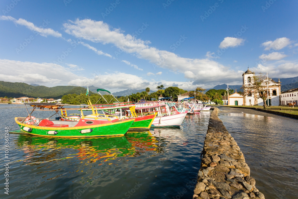 Panoramic view of the famous church and ancient basques in the tourist ...