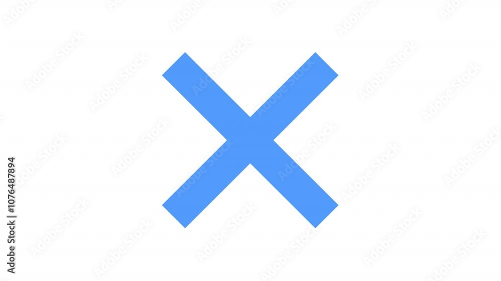 シンプルな青いバツのポップアップアニメーション 背景透過 Stock Video | Adobe Stock