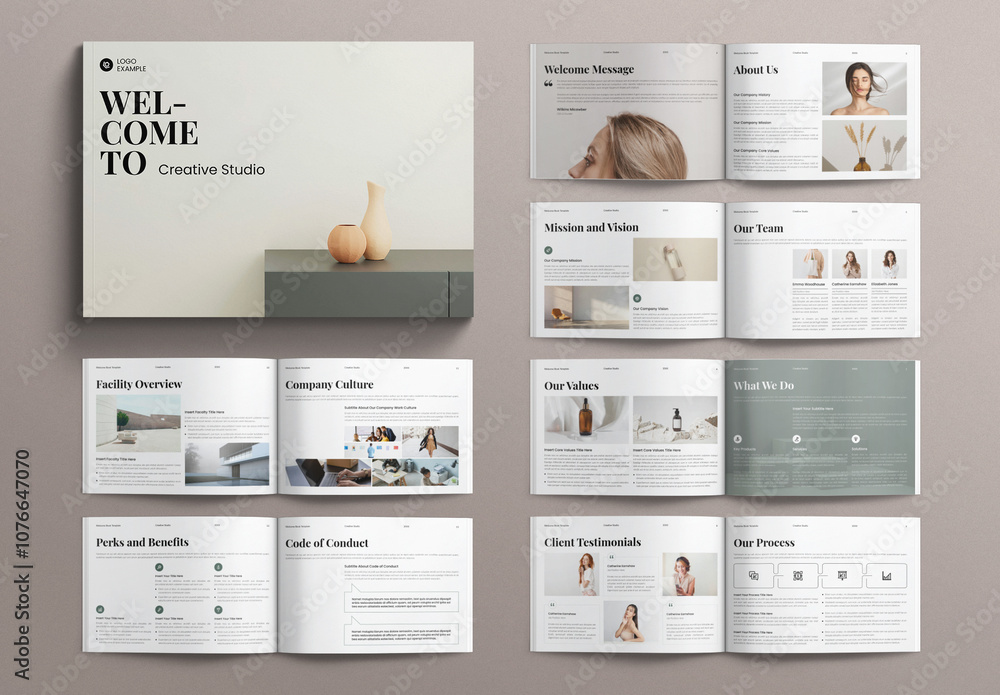 Welcome Book Template Design Magazine Layout Landscape Stock Template ...