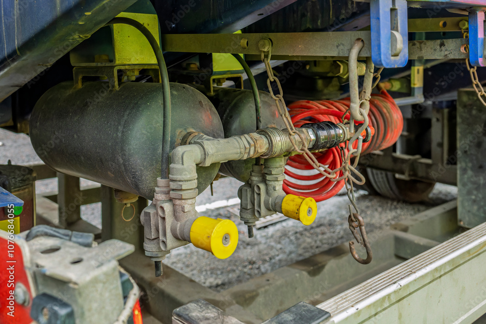 HGV lorry truck extendable flatbed trailer undercarriage with air brake ...