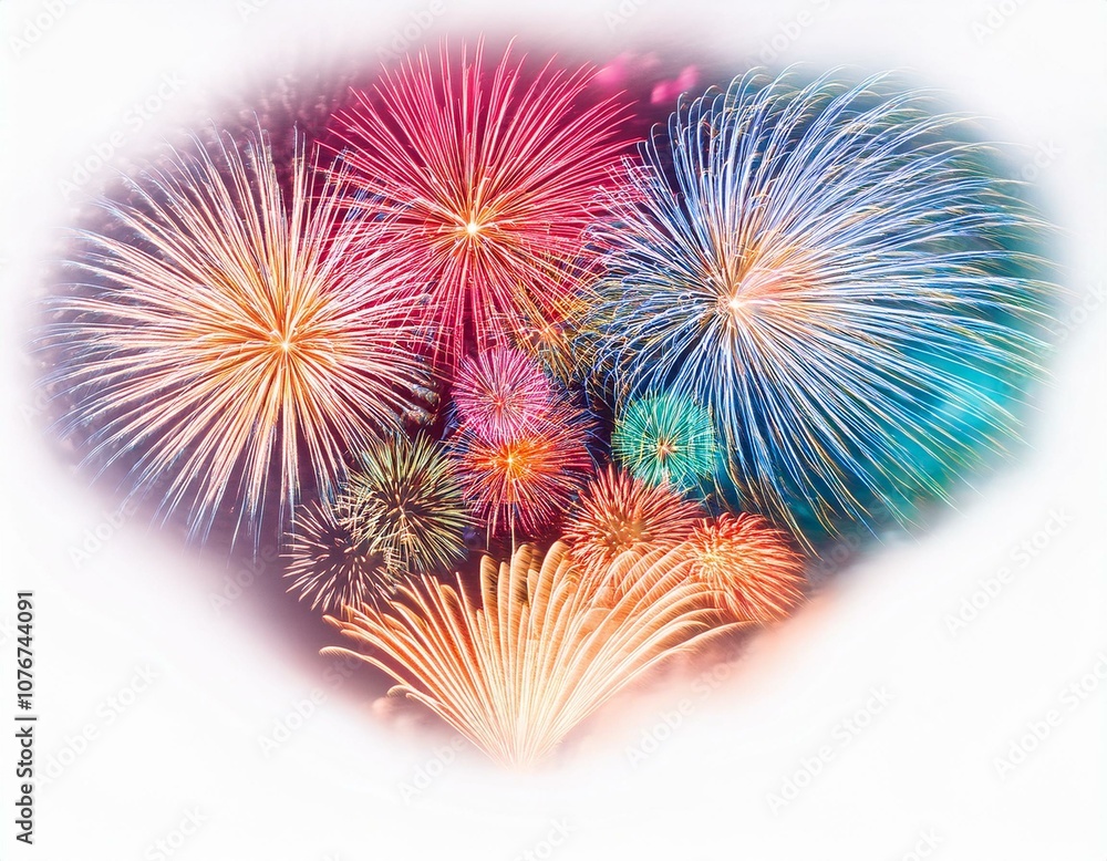 colorful fireworks display bursting in the night sky vibrant ...