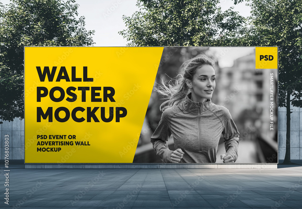 Outdoor event poster or advertising on a wall stand – ai generative ...