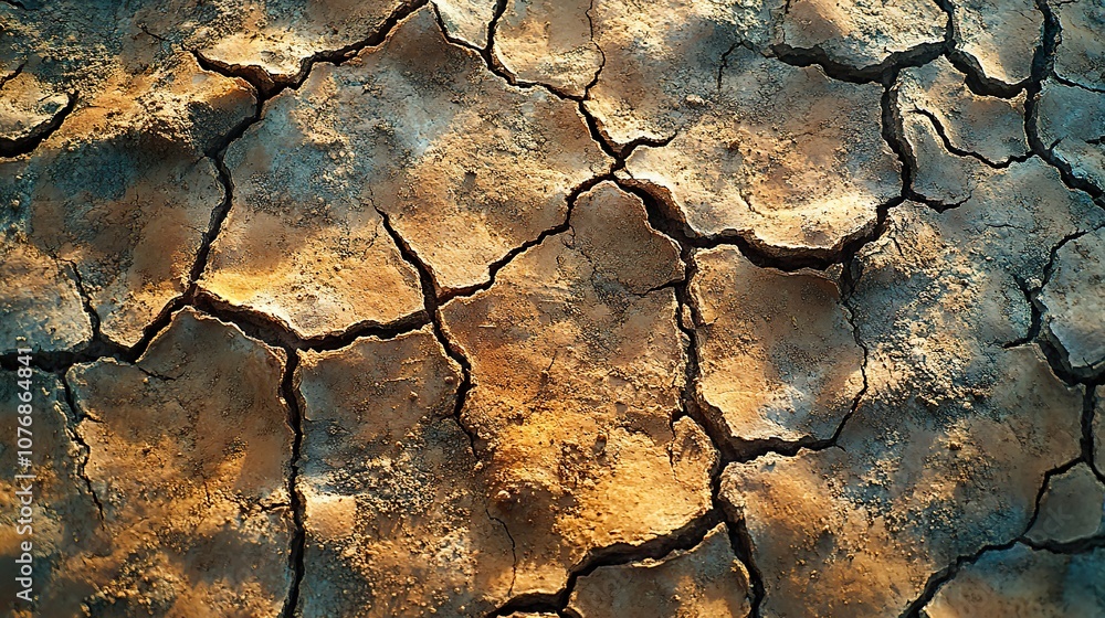 Photo & Art Print A cracked land versus rich moist earth symbolizes the ...