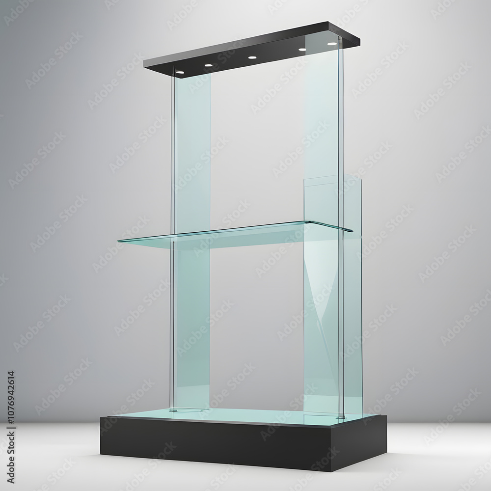 Podium of glass product stand display background 3D transparent stage ...