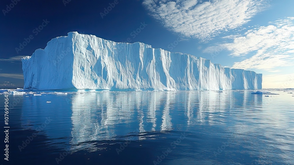Photo & Art Print A large iceberg towers above the sea, showing the ...
