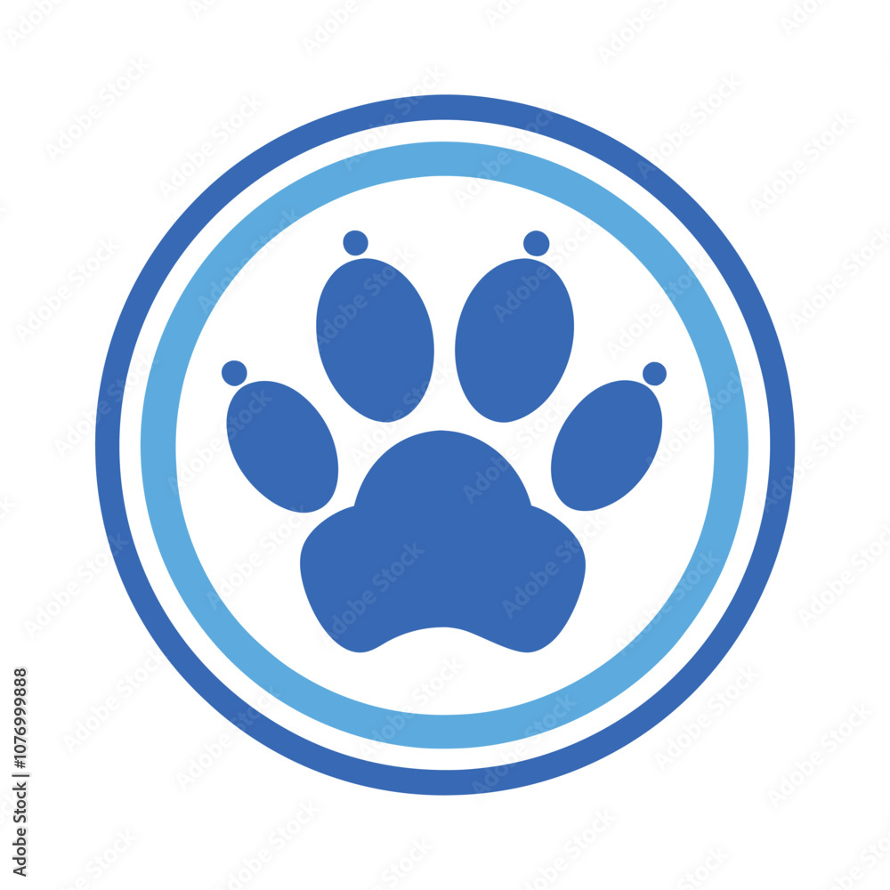 Animal Footprint Icon Vector - Minimalist Paw Print Logo for Nature ...