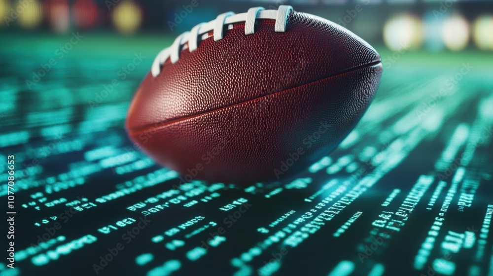 Futuristic American football concepts showcasing digital analytics ...