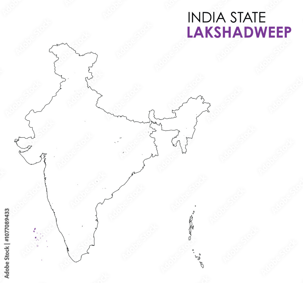 Lakshadweep map of Indian state. Lakshadweep map vector illustration ...