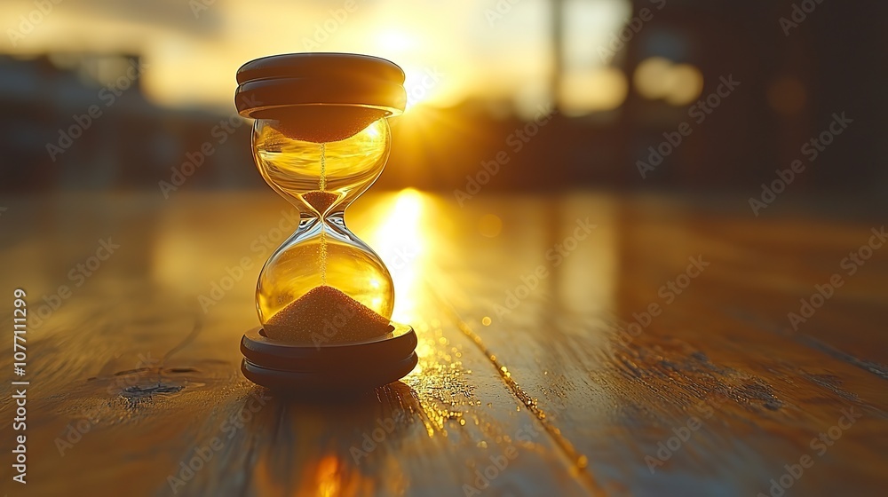 An hourglass reflects sunlight, representing the fleeting time left to ...