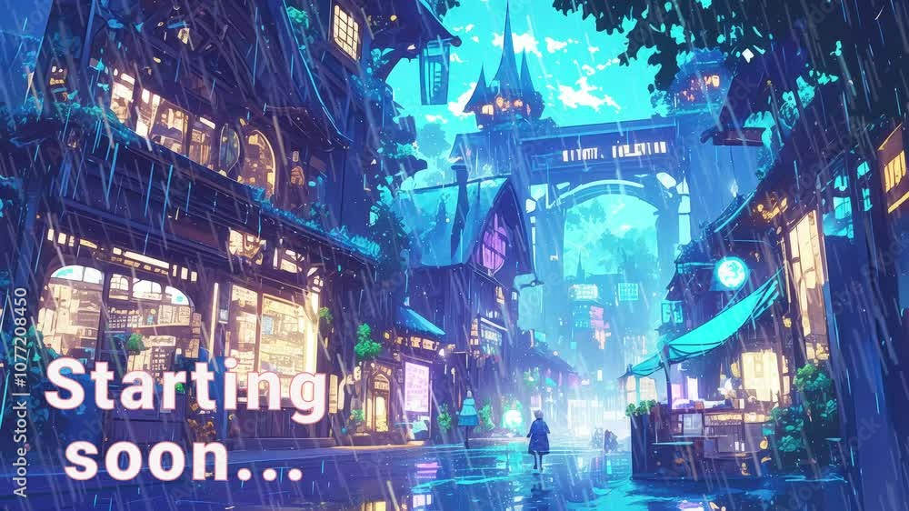 Explore magical urban setting illuminated by colorful lights amidst ...