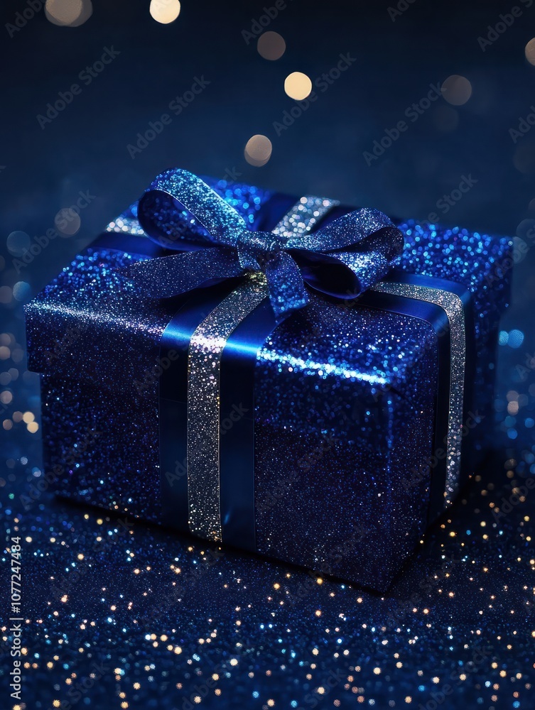 Rich royal blue glitter background with deep color saturation and ...